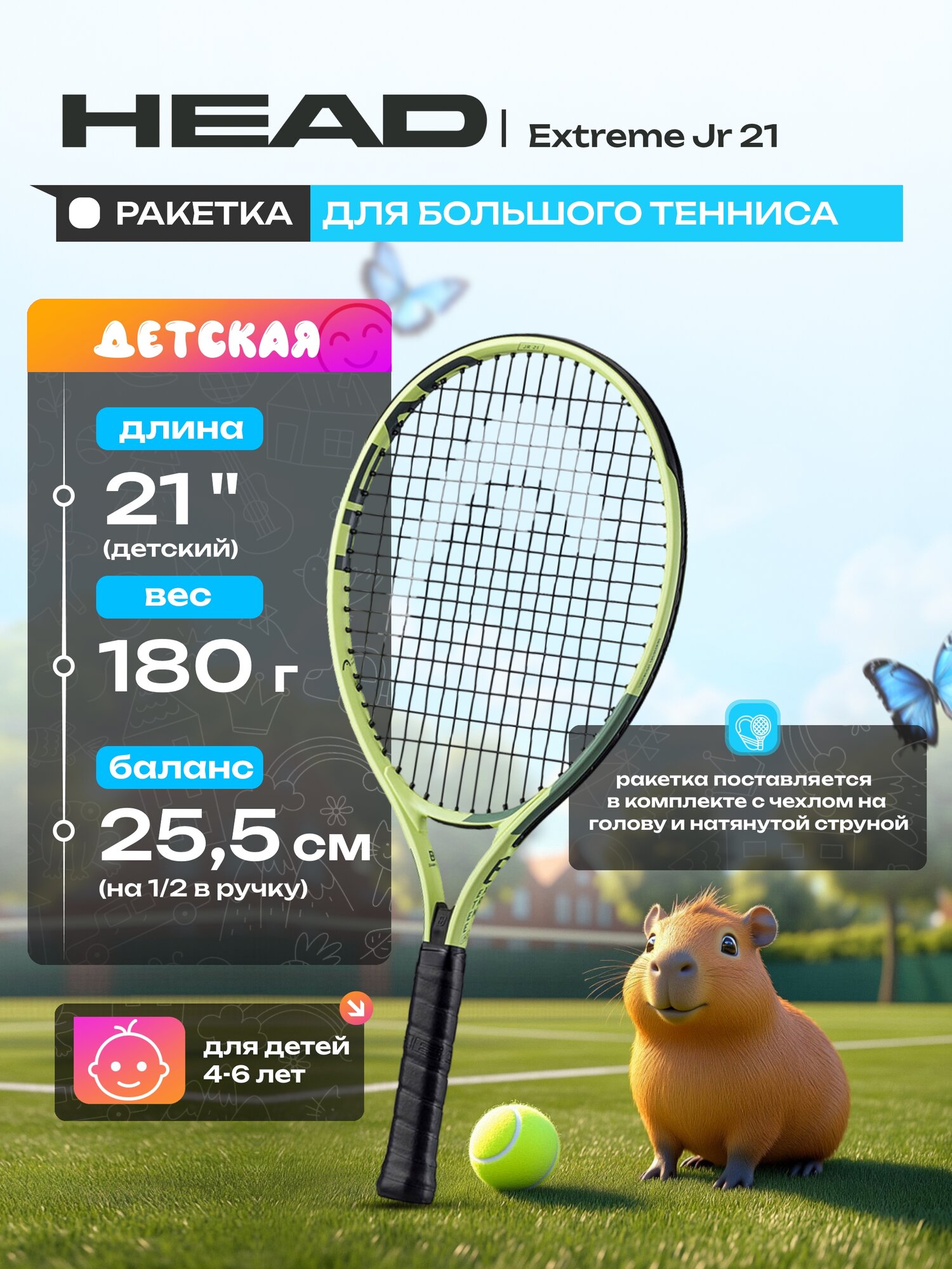 Ракетка для большого тенниса HEAD Extreme Jr 21 235432 Gr05