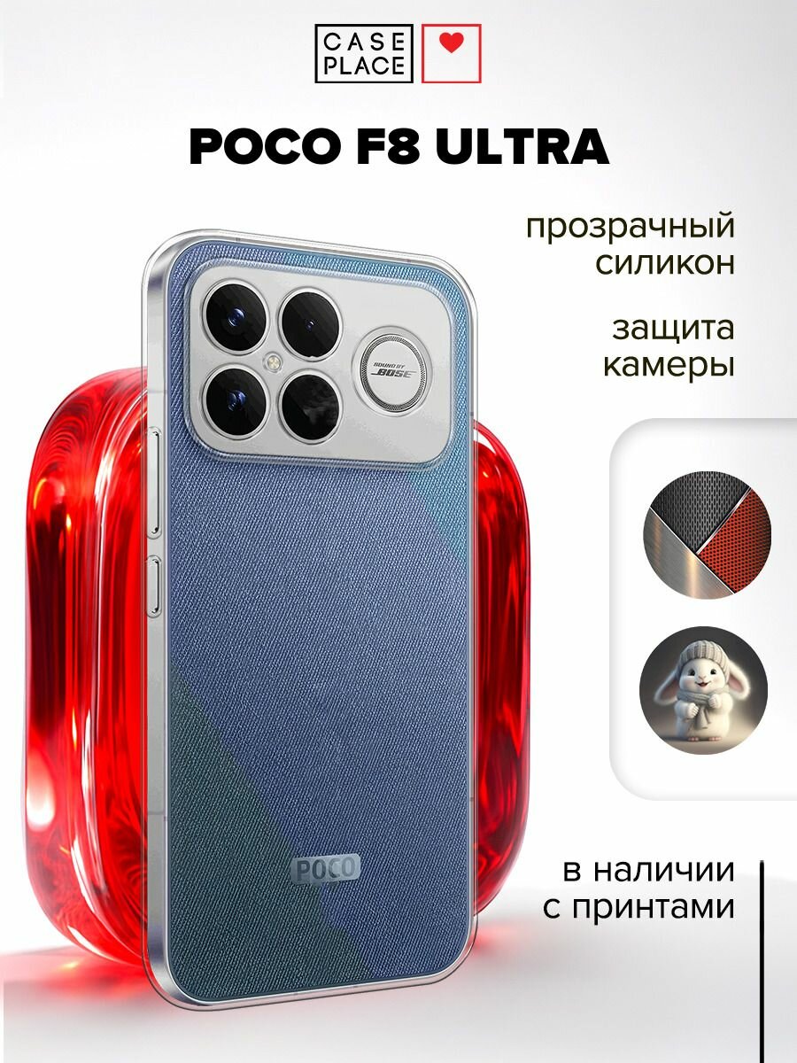 Силиконовый чехол на Poco F8 Ultra / Поко F8 Ультра, прозрачный