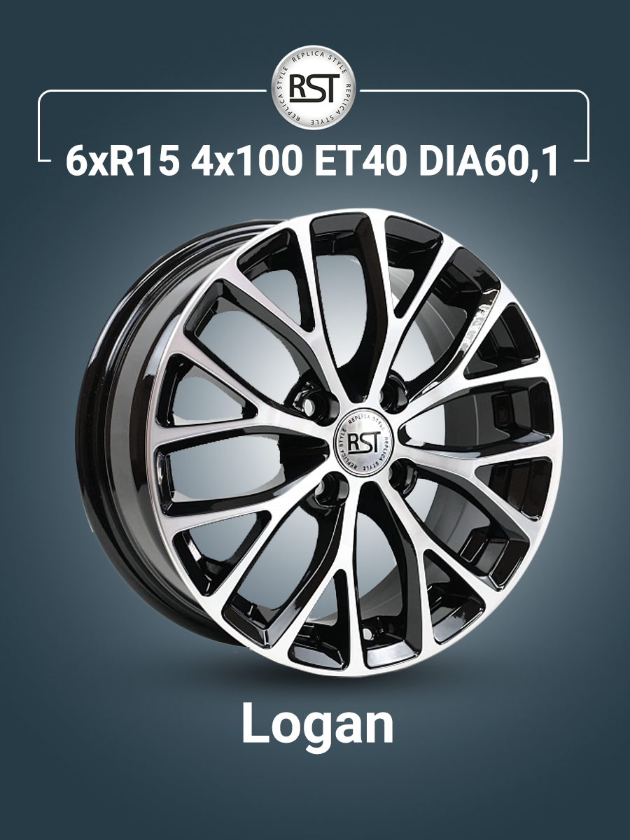 Диск автомобильный RST R015 Renault Logan 6x15 4x100 ETВылет диска (ET) диска Диаметр центрального отверстия (DIA) диска BD