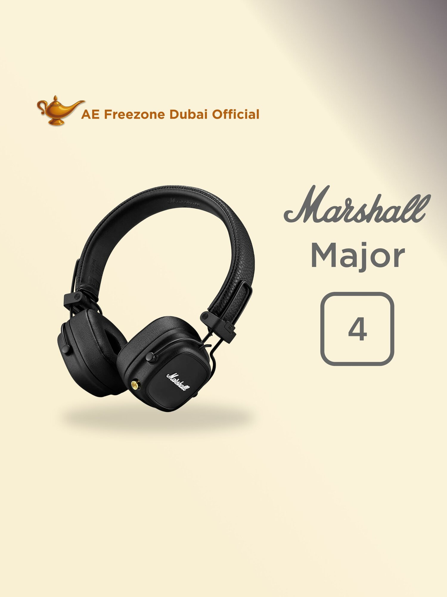 Беспроводные наушники Marshall Major IV, mini jack 3.5 mm, черный