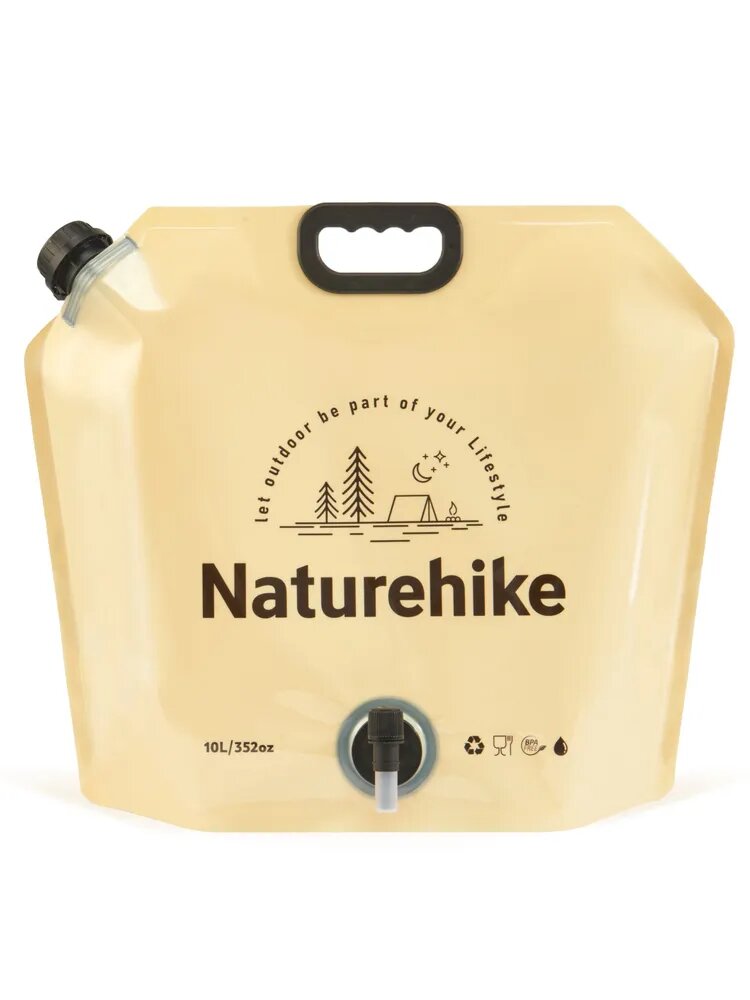 Канистра для воды Naturehike Lingwo Outdoor Water Bag желтый 10 л Складная пластиковая канистра для воды