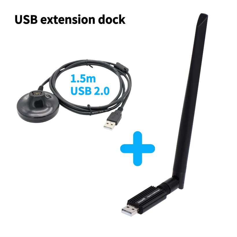 USB удлинитель с антенной, кабель 1.5м USB 2.0, ZBM-MG24
