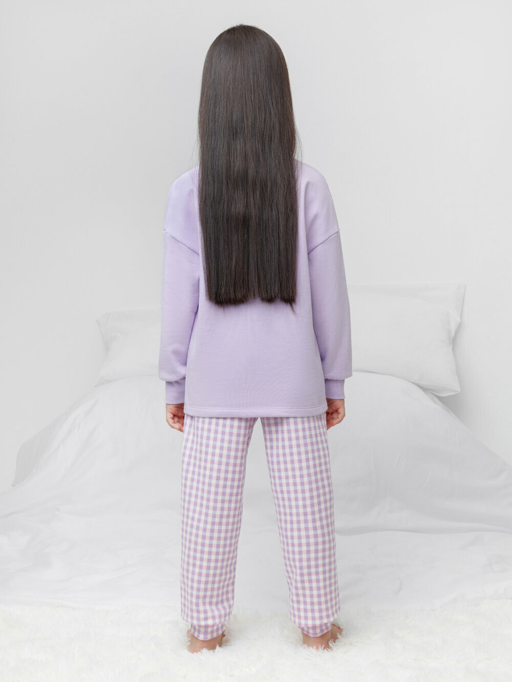 Пижама К 1567/пастельно-лиловый,маленькая клетка