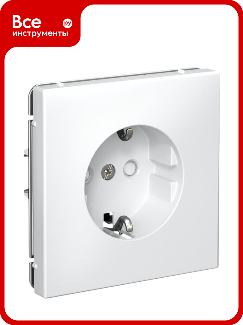 Розетка с заземлением со шторками Systeme Electric ArtGallery, 16 А, механизм, быстрозажимная клемма, белый GAL000145S