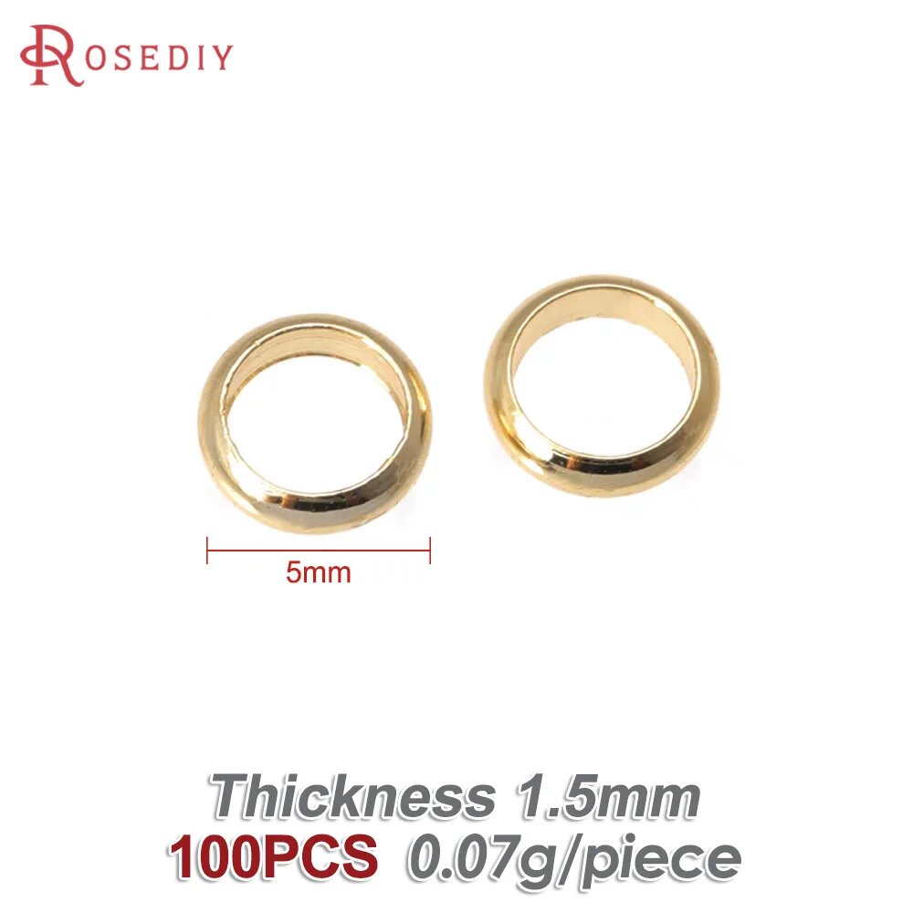 Закрытые латунные кольца Rosediy 56734-18K Gold Color