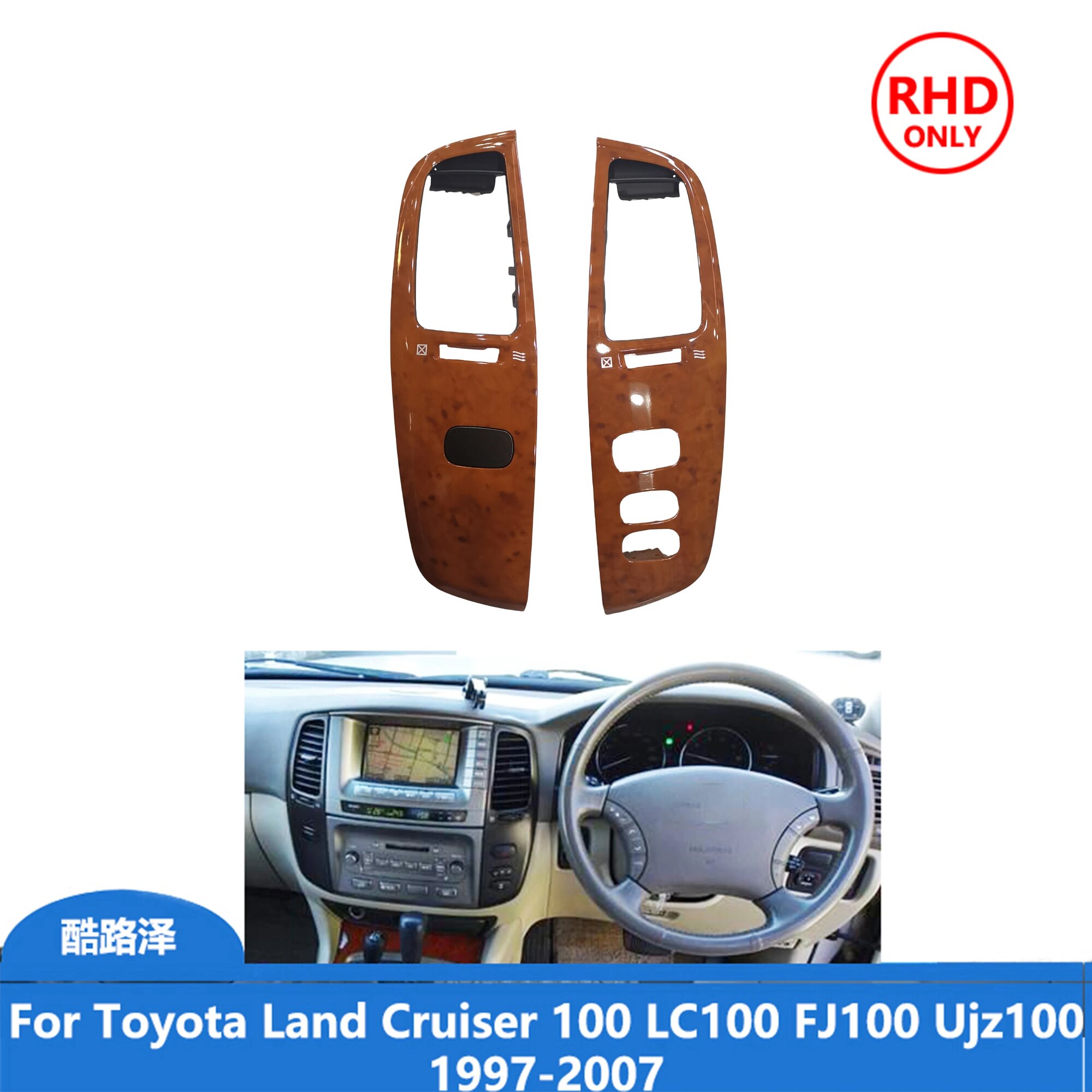 Ruili84 RHD For Toyota Land Cruiser 100 LC100 FJ100 Ujz100 2003-2007 air vent outlet Dashboard Air fresh window Panel RHD