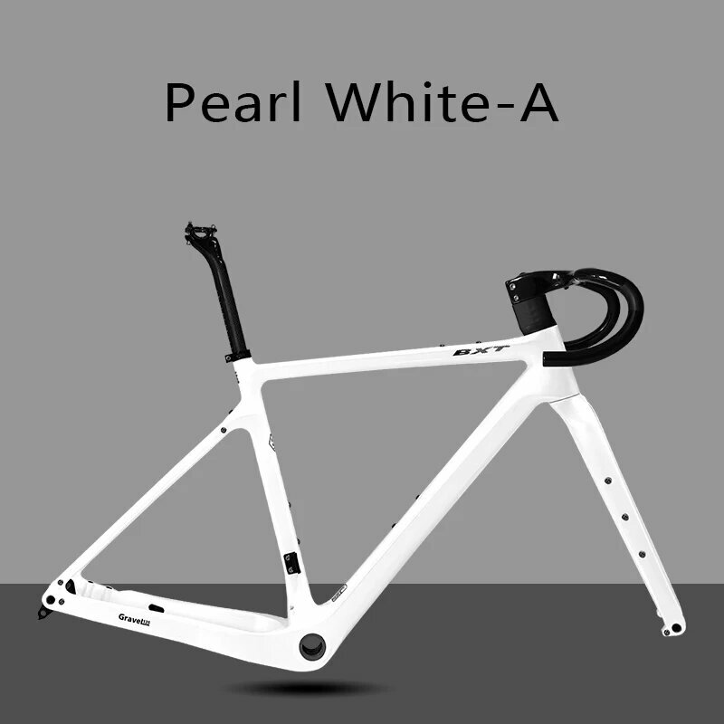 Рама гравийного велосипеда BXT Pearl White-A, 54cm, Белый