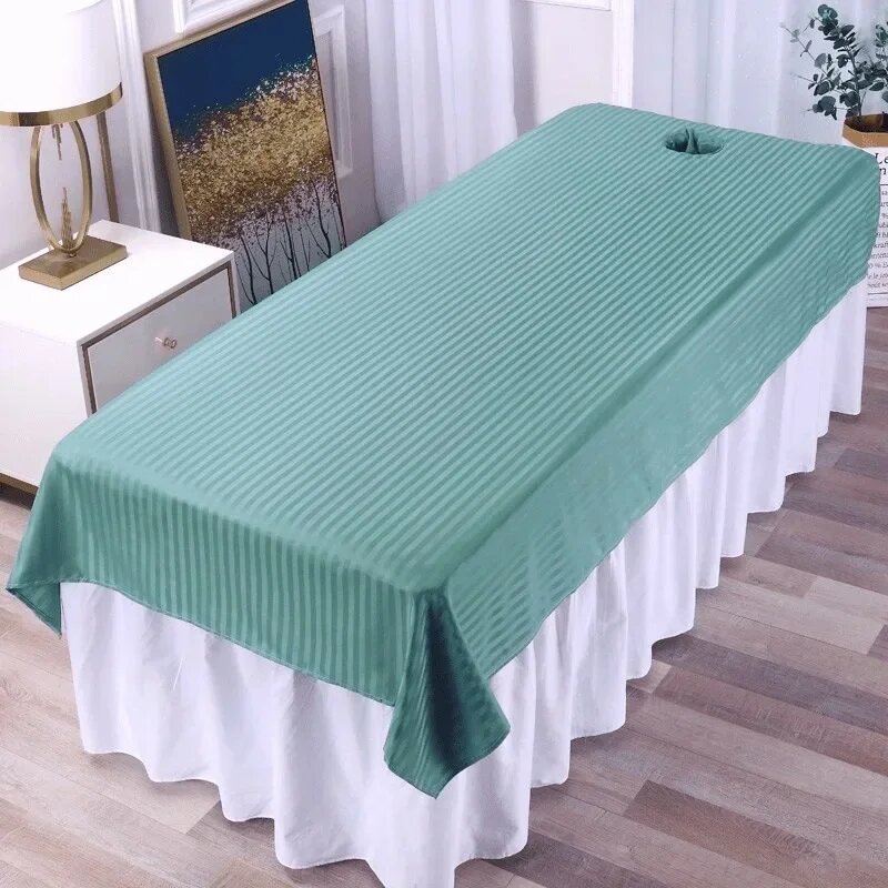 Простыня для массажного стола из хлопка Изумрудный, 120x220cm no hole, green