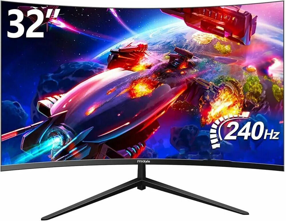 FYHXele 32" Монитор 32-дюймовый Full HD с частотой обновления 240 Гц, черный
