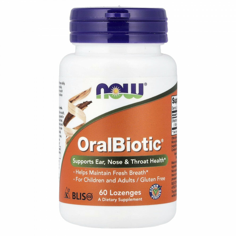 NOW Foods, OralBiotic®, 60 пастилок