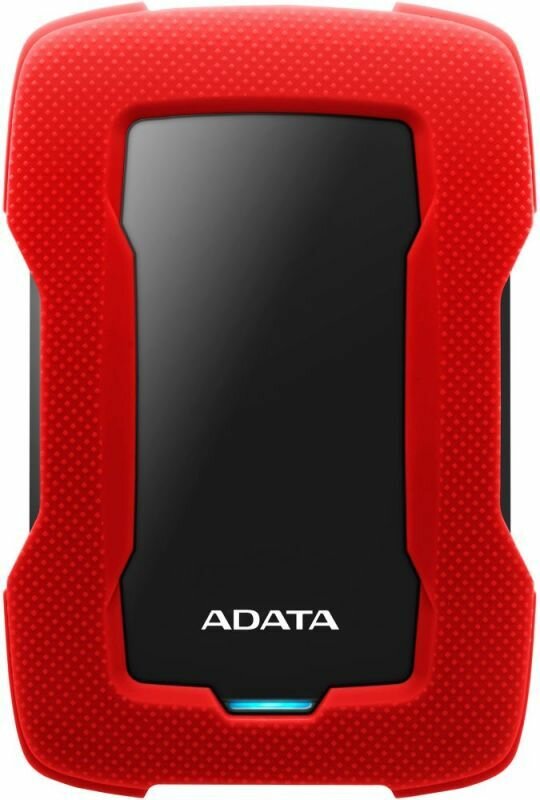 ADATA 1 ТБ Внешний жесткий диск (AHD330-1TU31-CRD), Пластик, Силикон, красный