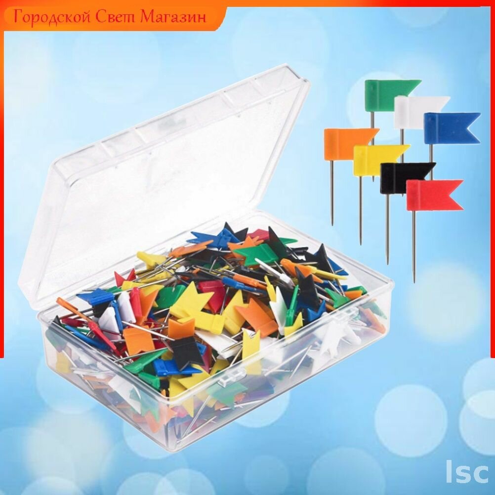 Набор Из 100 Флажков С Металлическими Подставками Для Отметок На Географических Картах И Плакатах