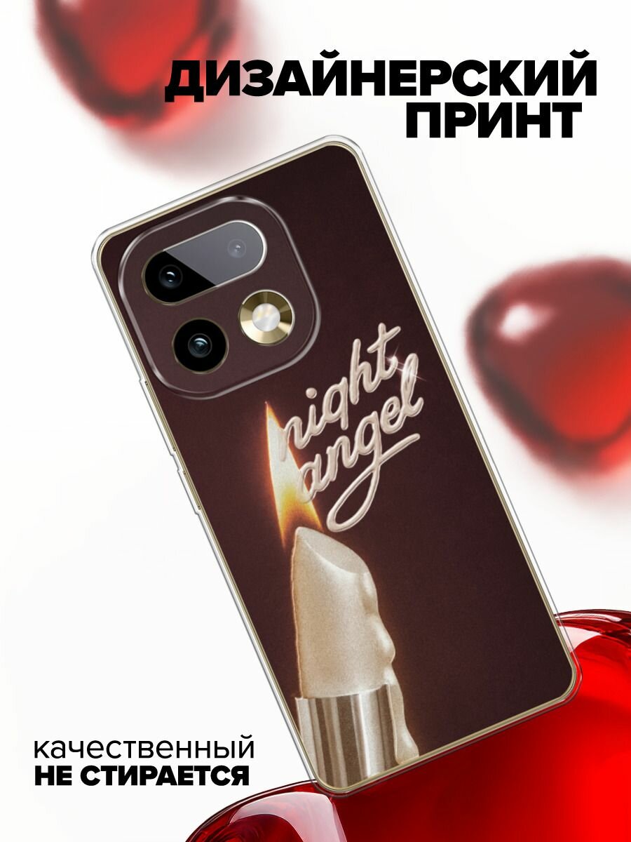 Силиконовый чехол на Realme 16 Pro+ / Реалми 16 Про+ с принтом Помада ночной ангел 3 — фото 1