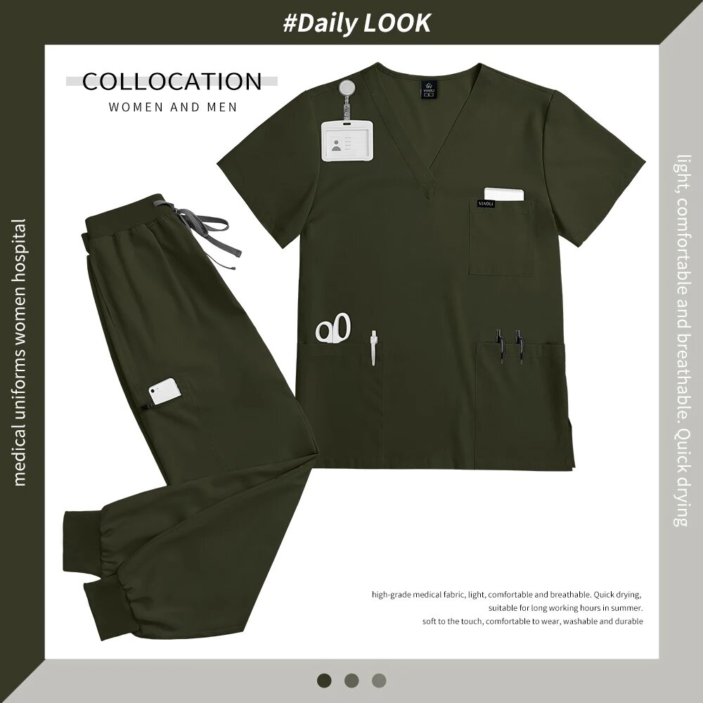 Скраб медицинский черный, Military Green, XXL