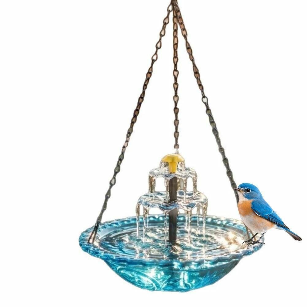 Подвесная купальня для птиц с каскадным фонтаном, фонтан-поилка для сада