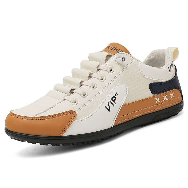 MOOCIE Мужские кожаные повседневные кроссовки без шнурков для весны и осени, подойдут для пап, обувь для вождения и модная спортивная обувь. EU:39