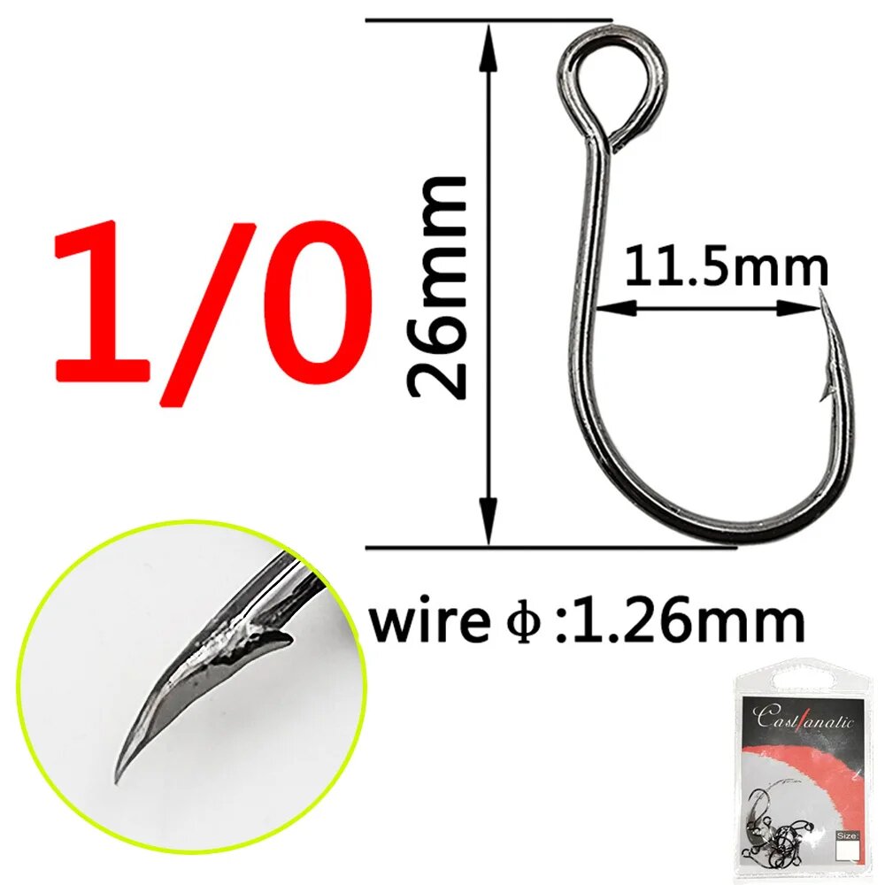 Крючки для воблеров The Time Outdoor высокоуглеродистая сталь 10 шт. Красный, size 1-0