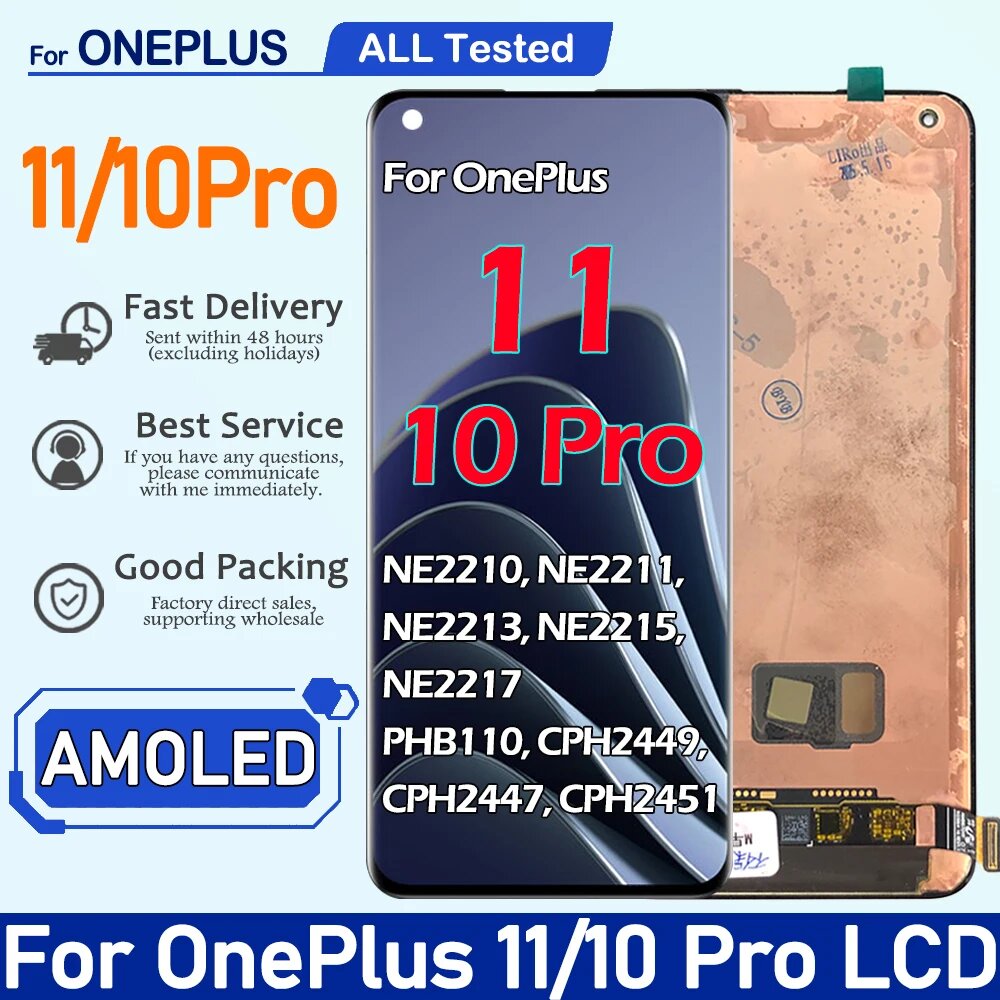 6,7 "AMOLED для Oneplus 10 Pro 1 + 11 ЖК-дисплей, дигитайзер сенсорного экрана в For OnePlus 10 Pro