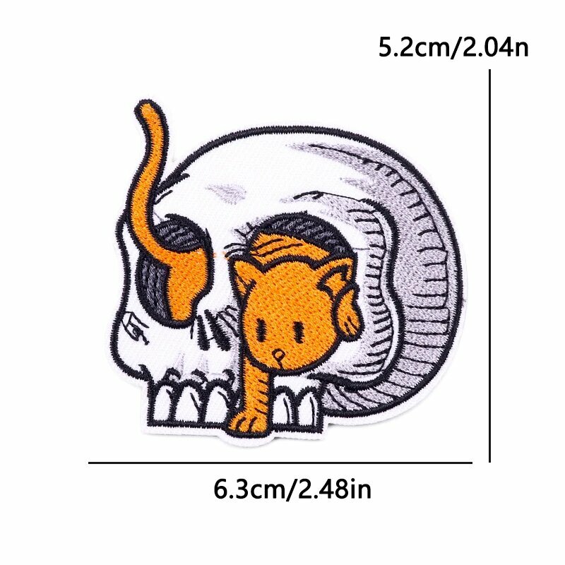 Нашивка череп с котиком, цвет PE6821CT