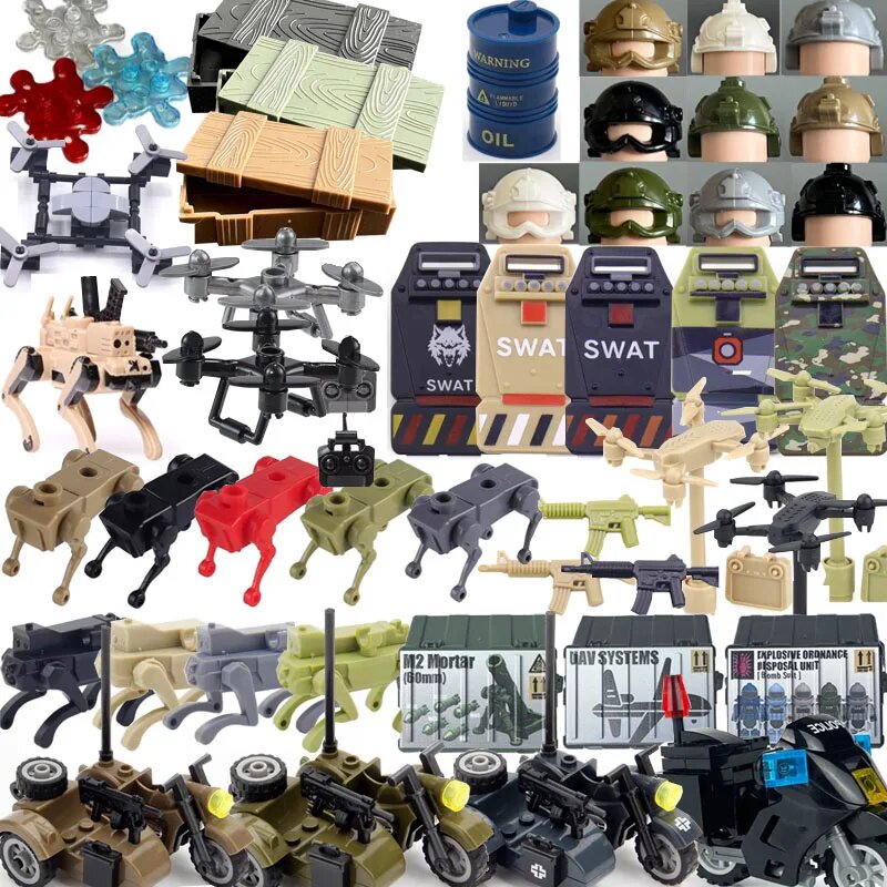 Дрон MOC Черный, Цвет: E1-10-3-4-2PCS — фото 1