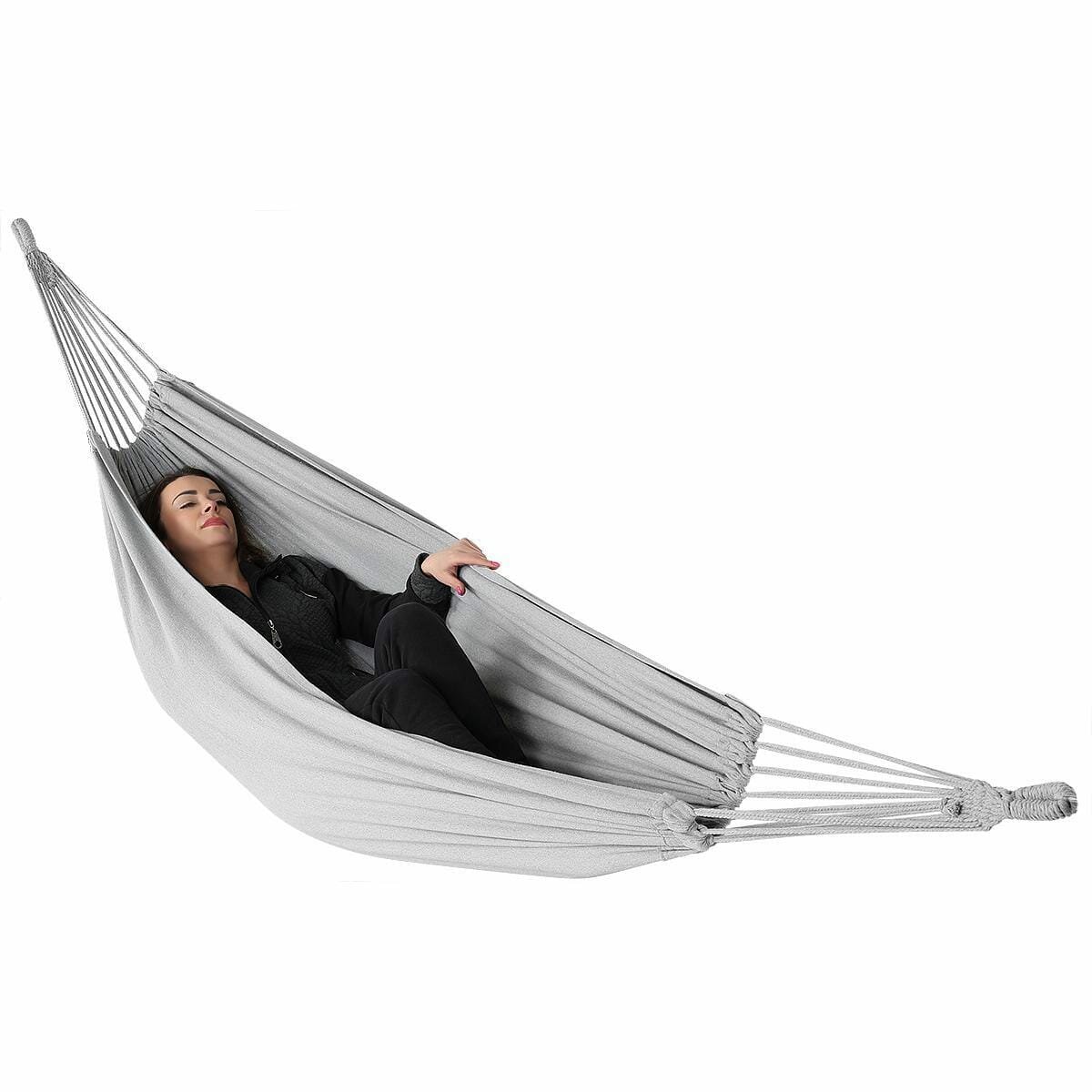 DECATHLON Гамак кемпинговый enero 2-местный, серый, 200x150 см, грузоподъемность 150 кг