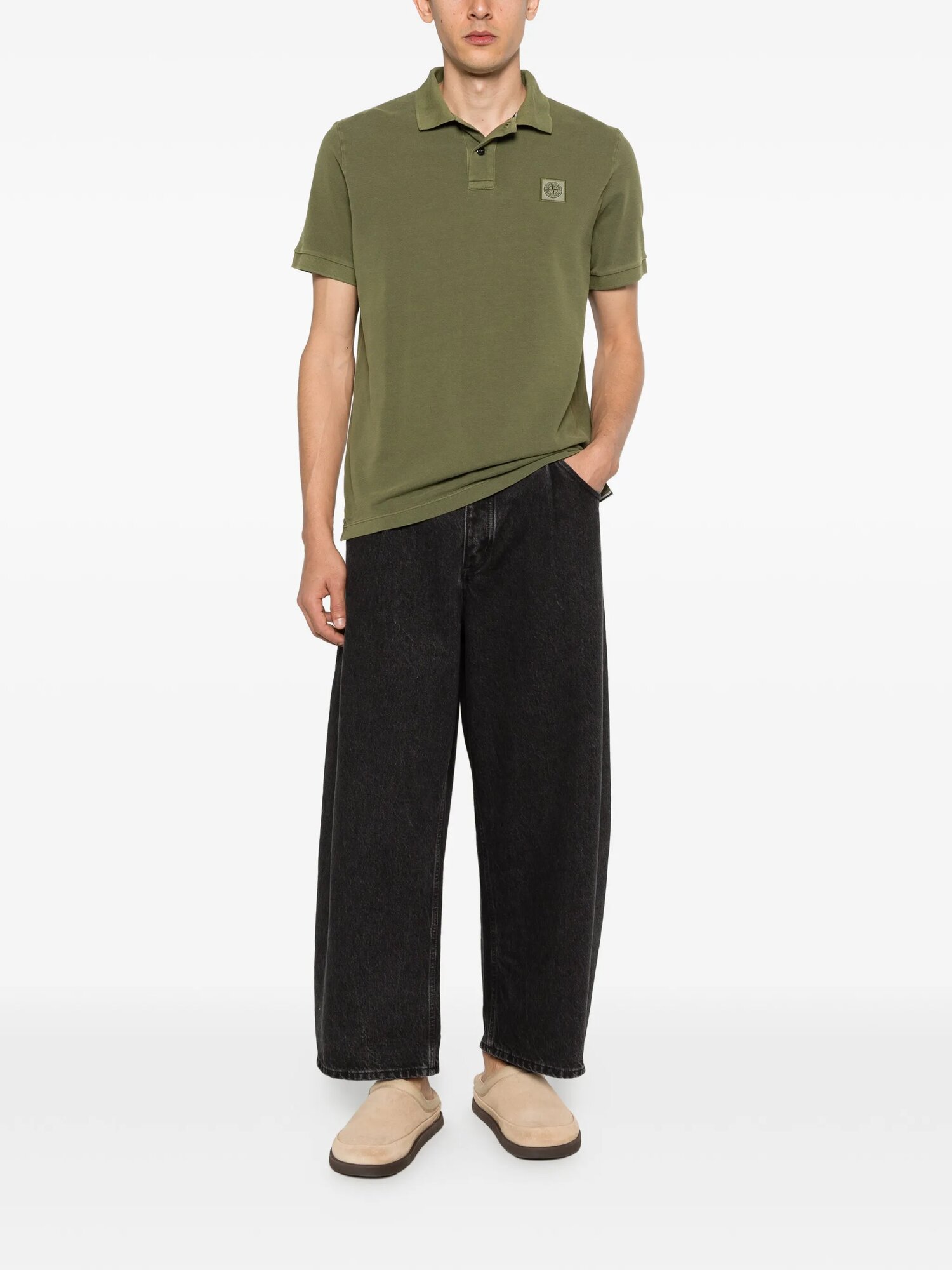 Рубашка Stone Island Compass, размер 2XL, green — фото 1