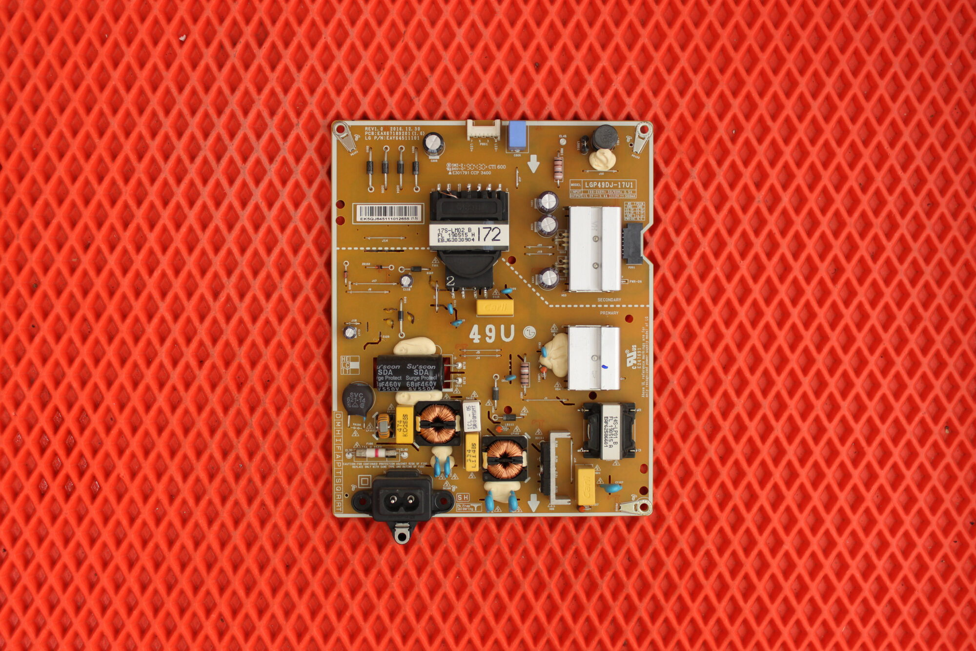 Блок питания (PSU) EAX67189201 (1.6) для телевизора LG 49UM7090PLA-IT9 в надёжной упаковке