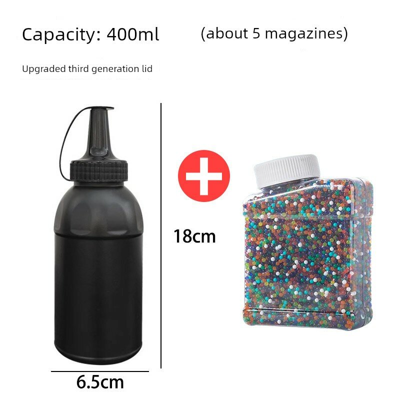 400 мл Черная Бутылка для Заполнения Пистолета с 1 Цветным Водяным Шариком для Тактической Тренировки