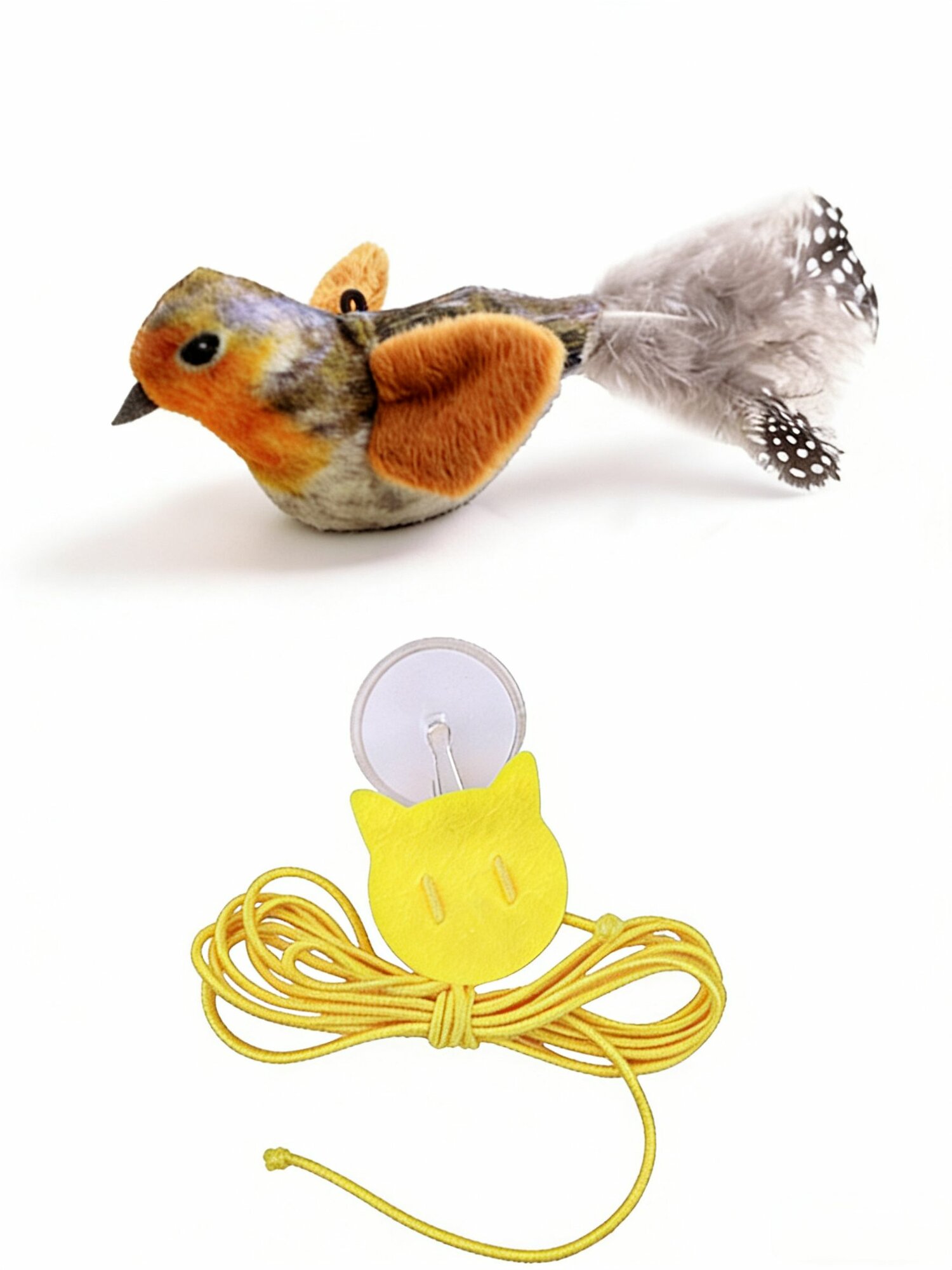 Интерактивная игрушка для кошек с кошачьей мятой Поющая птичка, 1 шт.