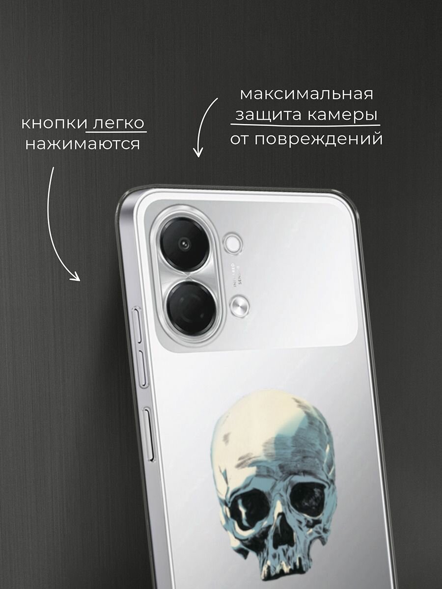 Чехол на Tecno Spark Go 3 / Текно Спарк Го 3 с принтом Гусар, прозрачный — фото 1