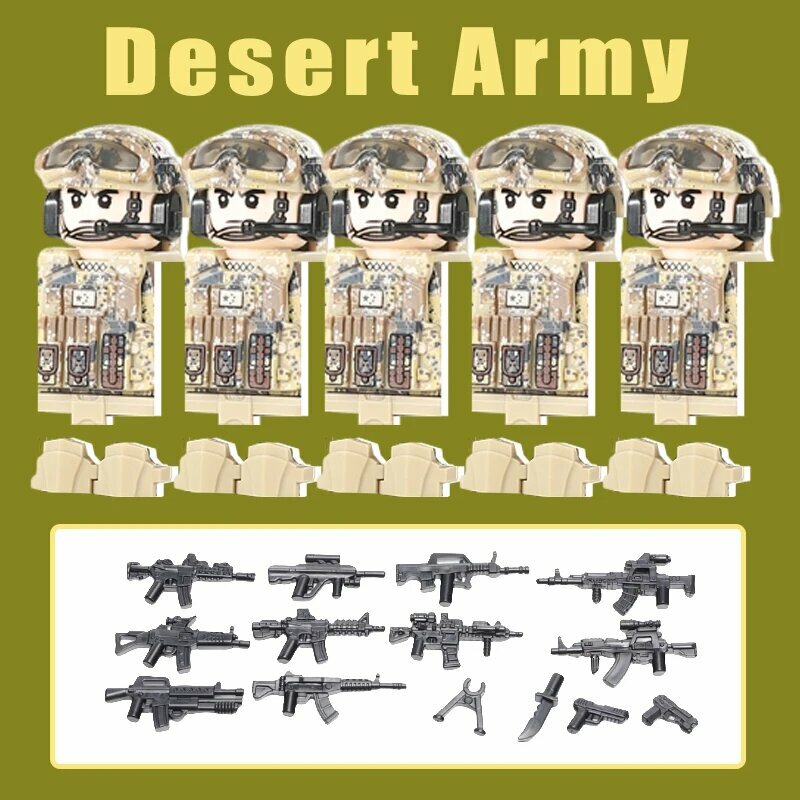 Фигурки Desert Army спецназа, пластик, черный