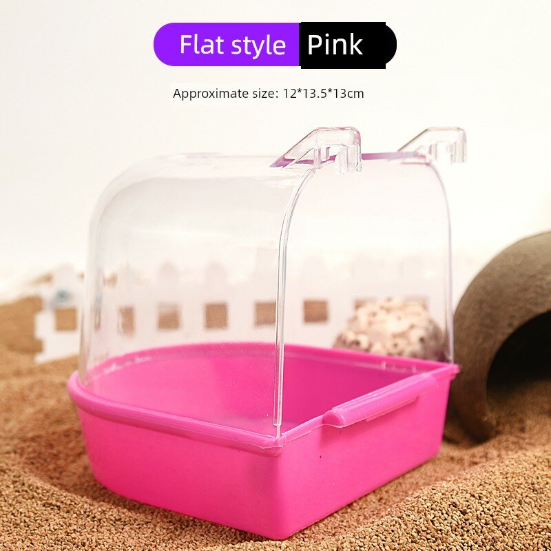 Плоский купалник для попугаев, розовый цвет, висячий аксессуар для клетки - игрушка для купания мелких птиц