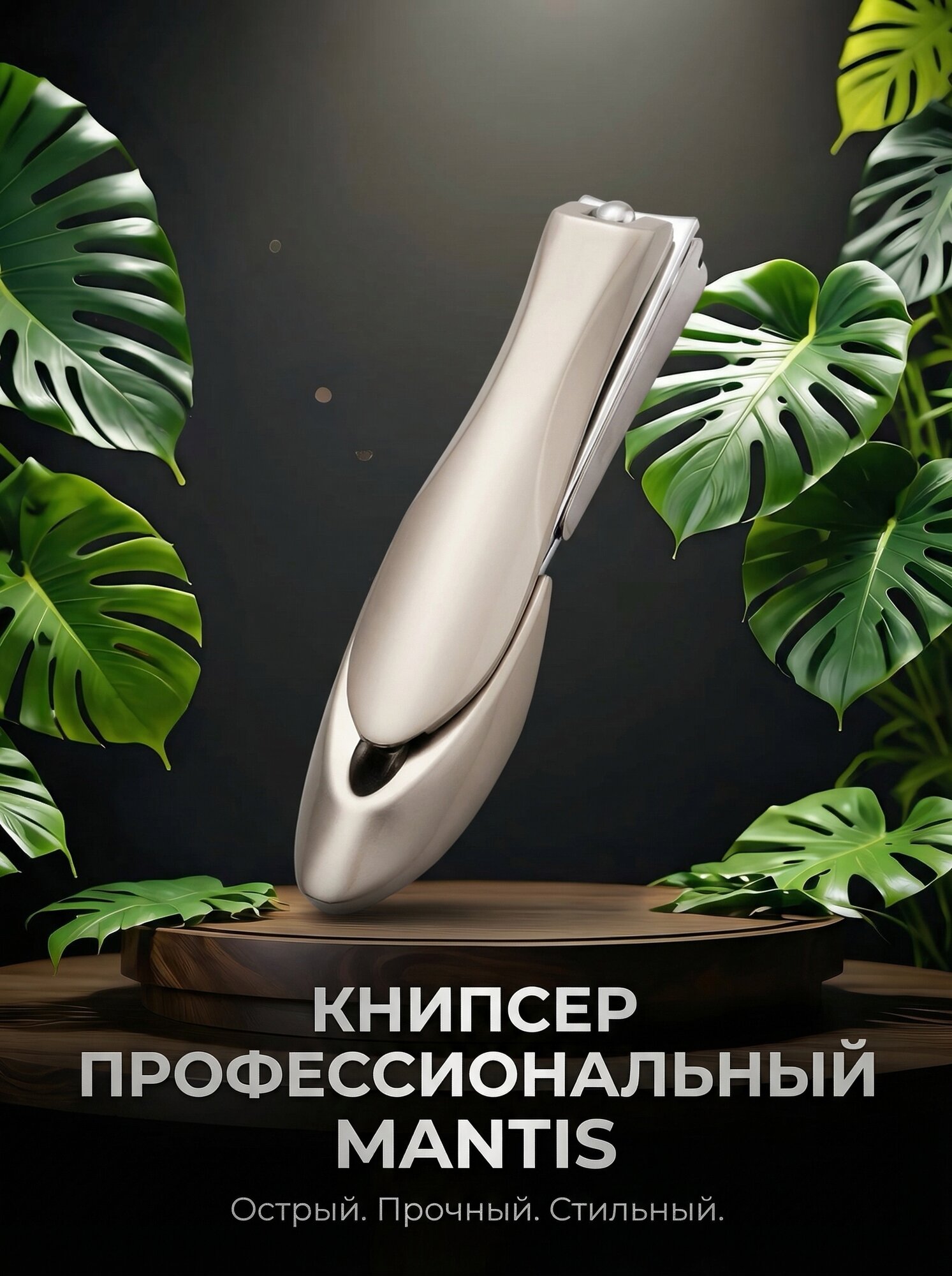 MANTIS Книпсер , Кусачки для ногтей, цинковый сплав, с защитой от осколков, из высокоуглеродистой стали