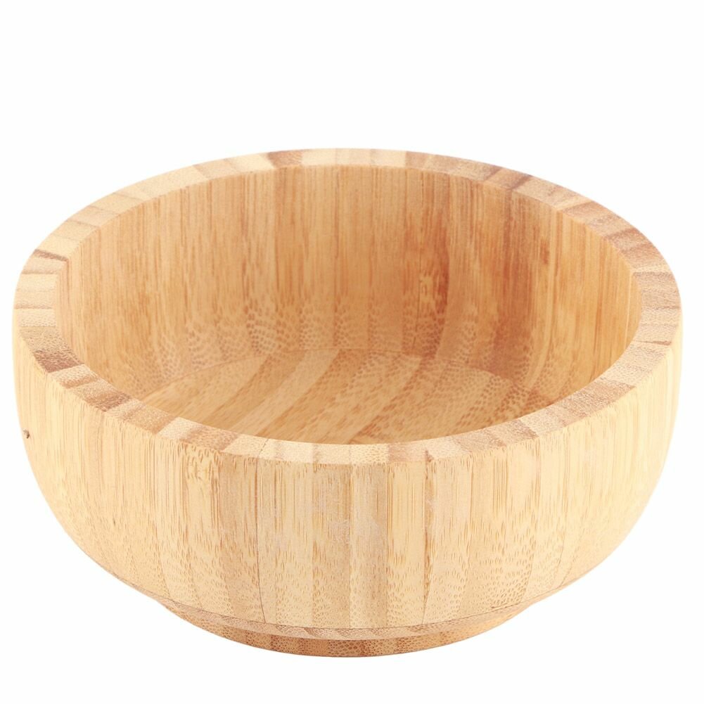 Бамбуковая миска для салата, круглая, из натурального дерева, 13x5.5 см