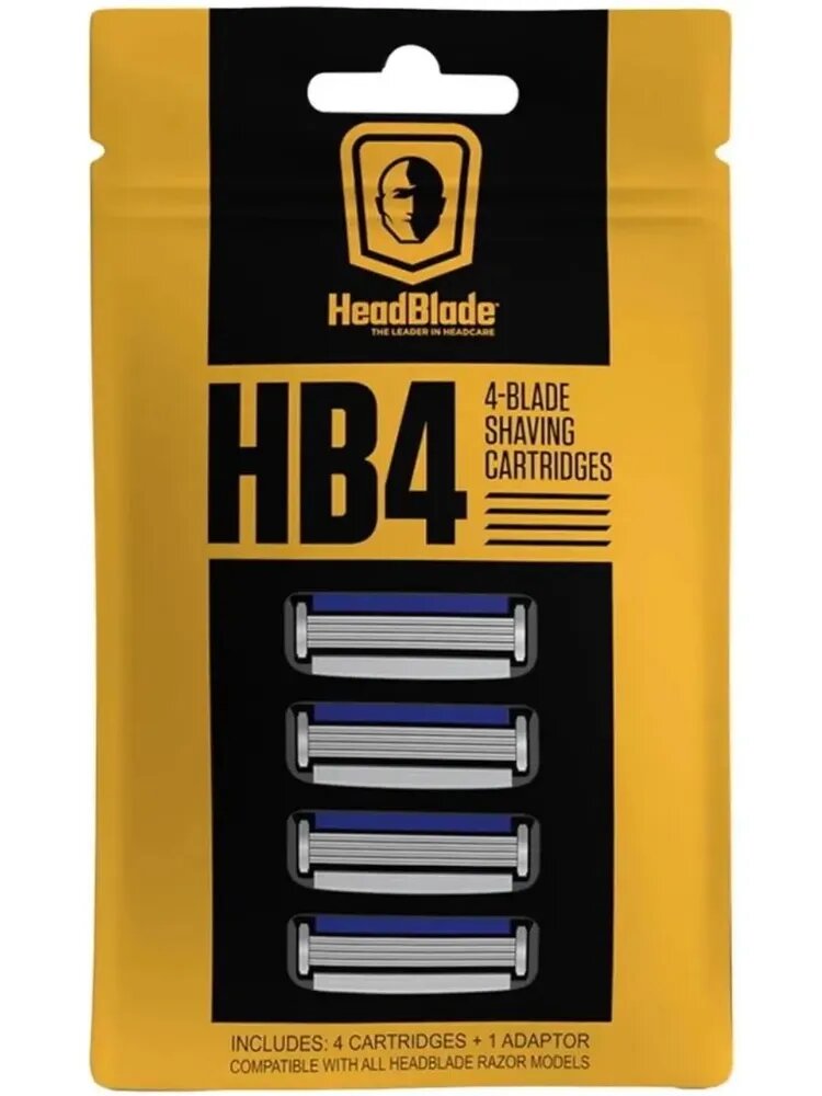 HeadBlade HB4 Набор из 4-х сменных кассет для станка с 4-мя лезвиями Blade Cartridge Refills