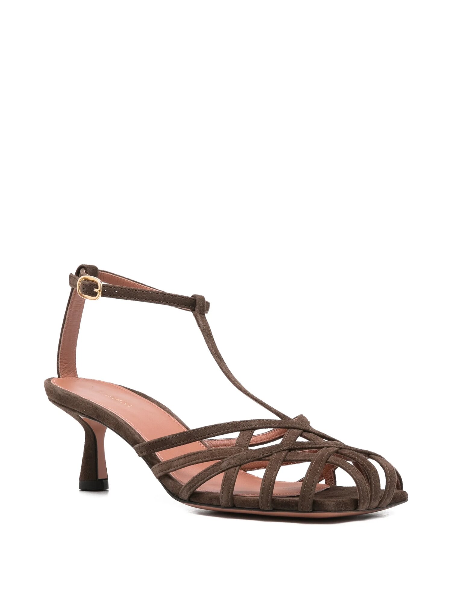 Босоножки CASTAGNA Suede heeled sandals, размер 37, brown — фото 1