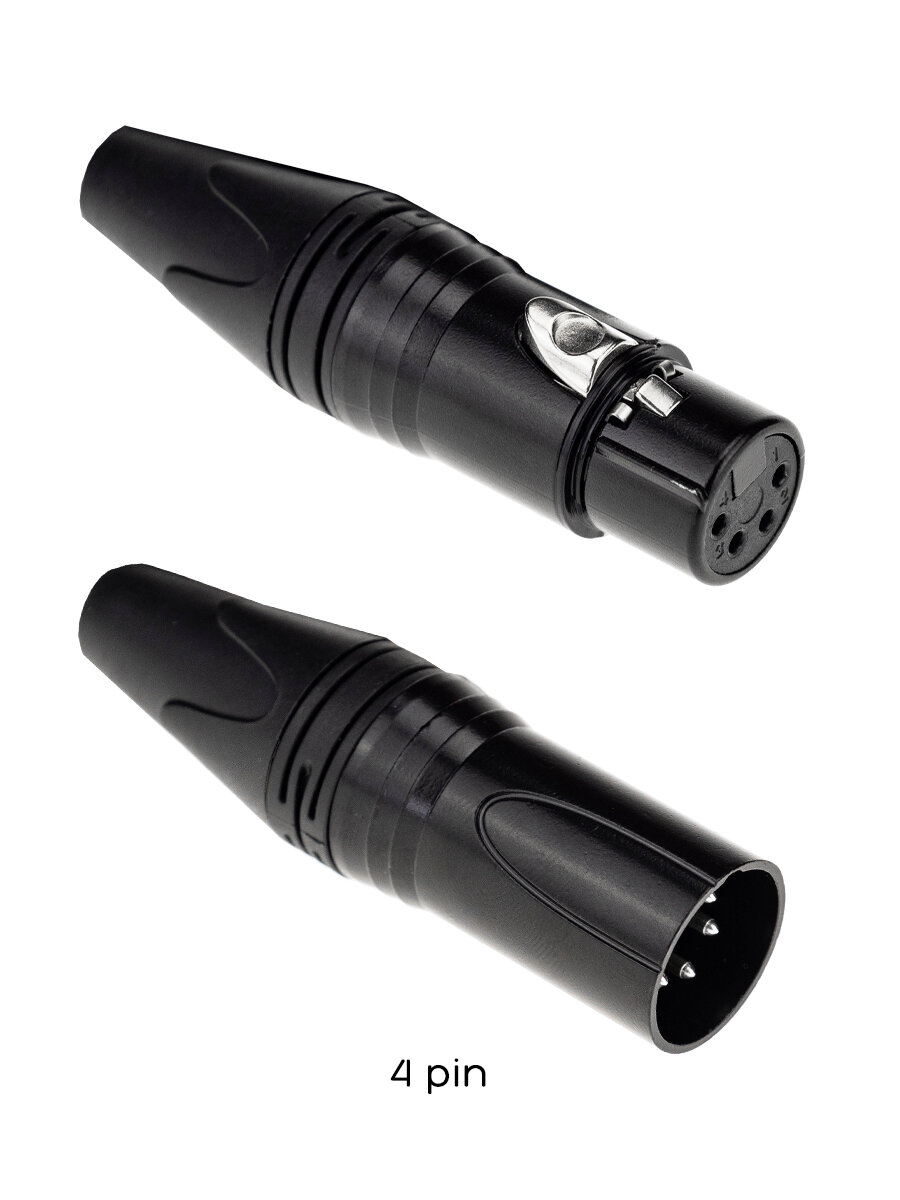 Разъём, штекер XLR 4pin (мама + папа)