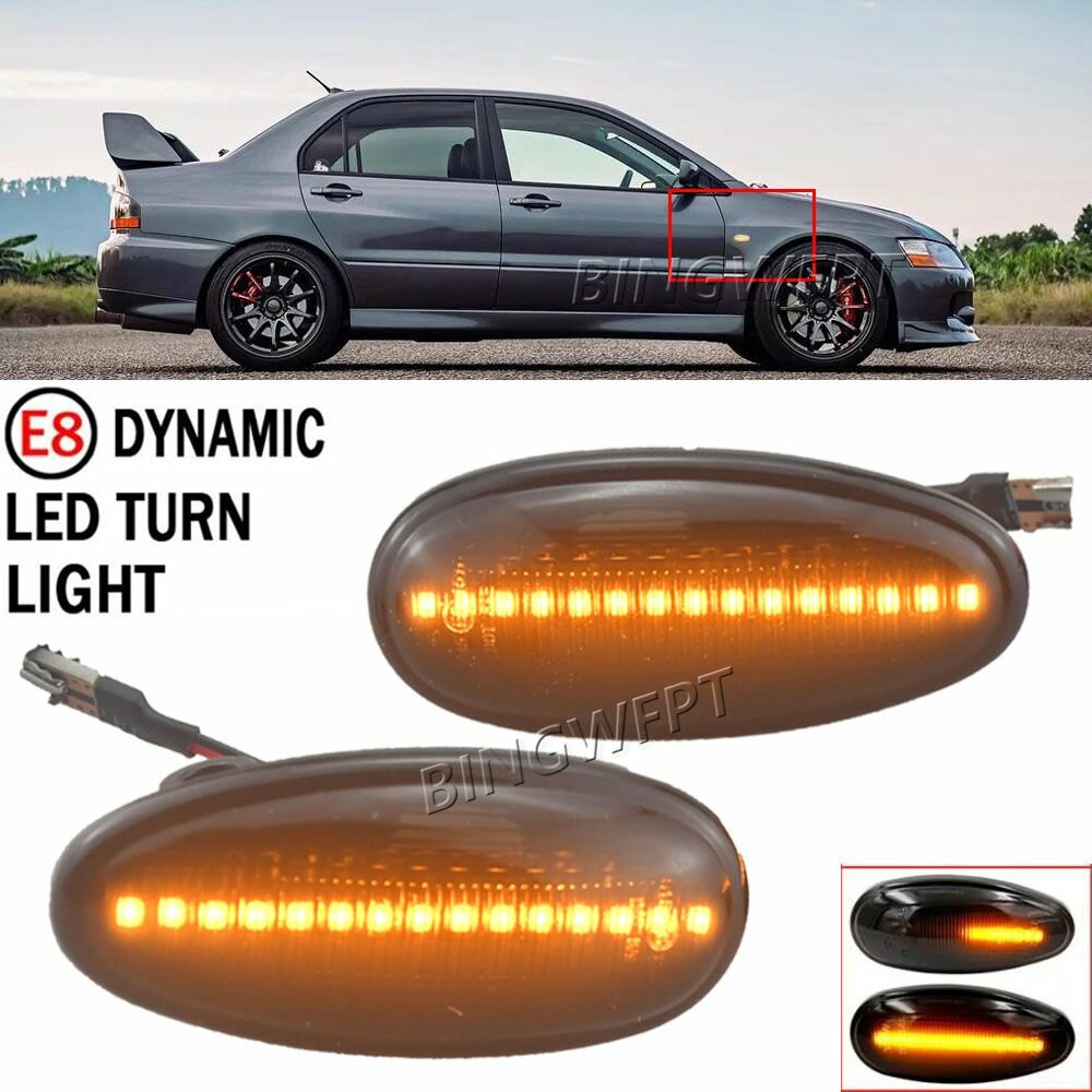 Динамические LED боковые габаритные огни MR522027 — поворотный сигнал для Mitsubishi Pajero, Outlander, Galant, Lancer