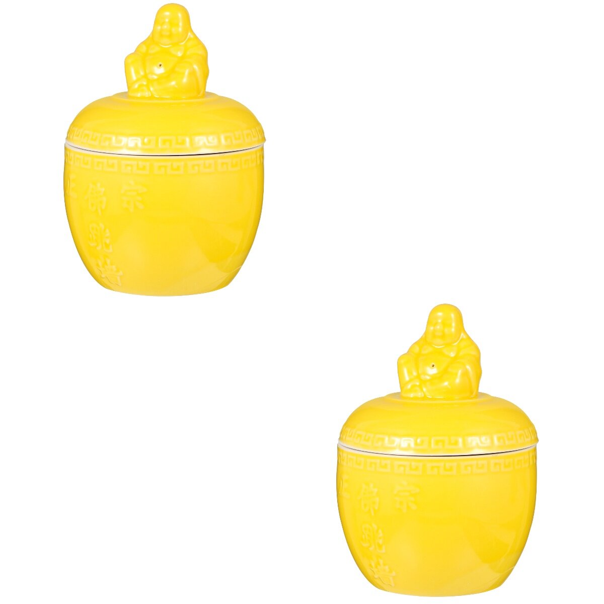 Набор из 2 желтых керамических кастрюль для супа и тушения, с крышкой, для домашнего использования