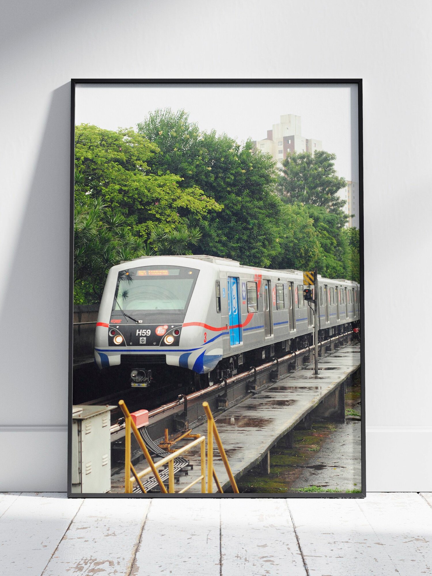 Плакат на стену для интерьера Метро (Метрополитен Сан Паулу - Sao Paulo Metro 1) - Постер по городской инфраструктуре формата A4 (21x30 см)