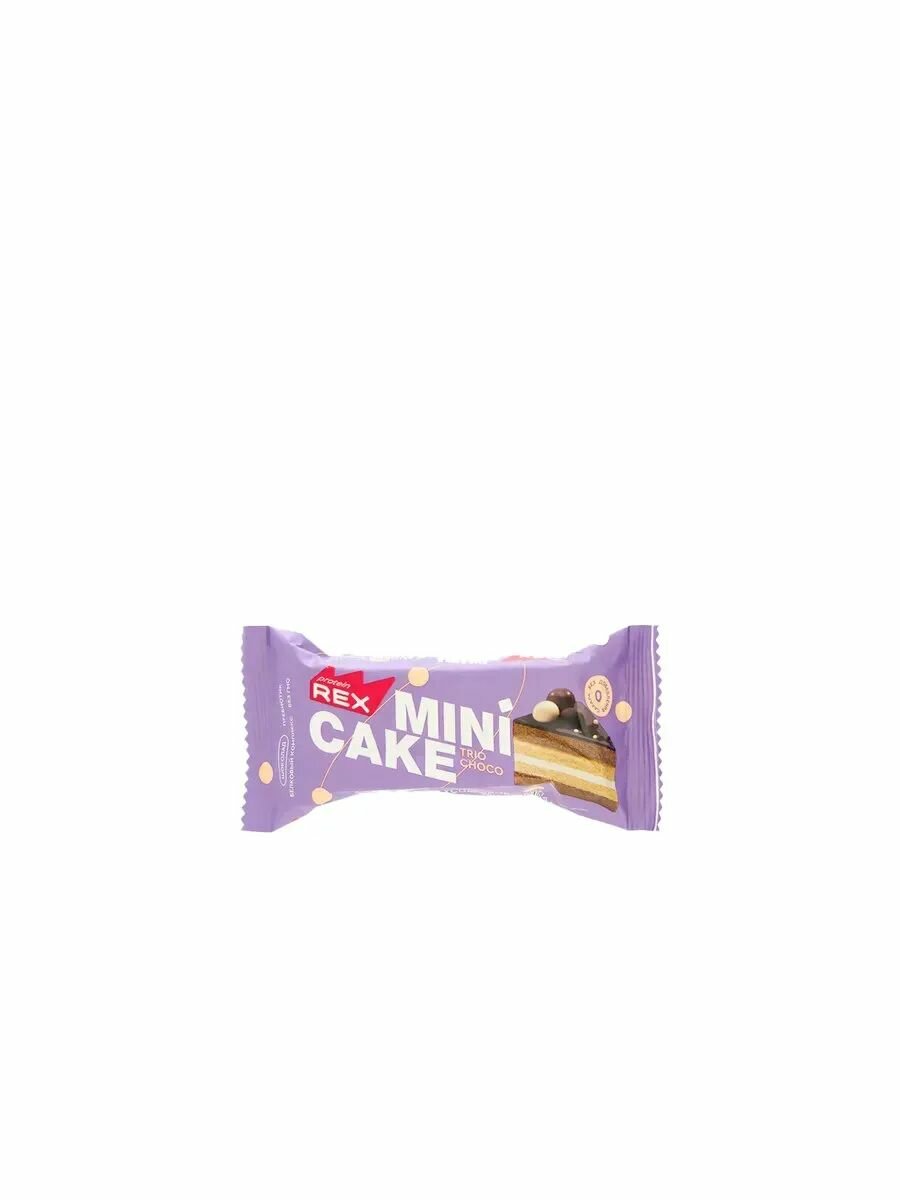 Proteinrex Пирожное протеиновое mini-cake (8шт в уп) 40 г Тортик со вкусом три шоколада