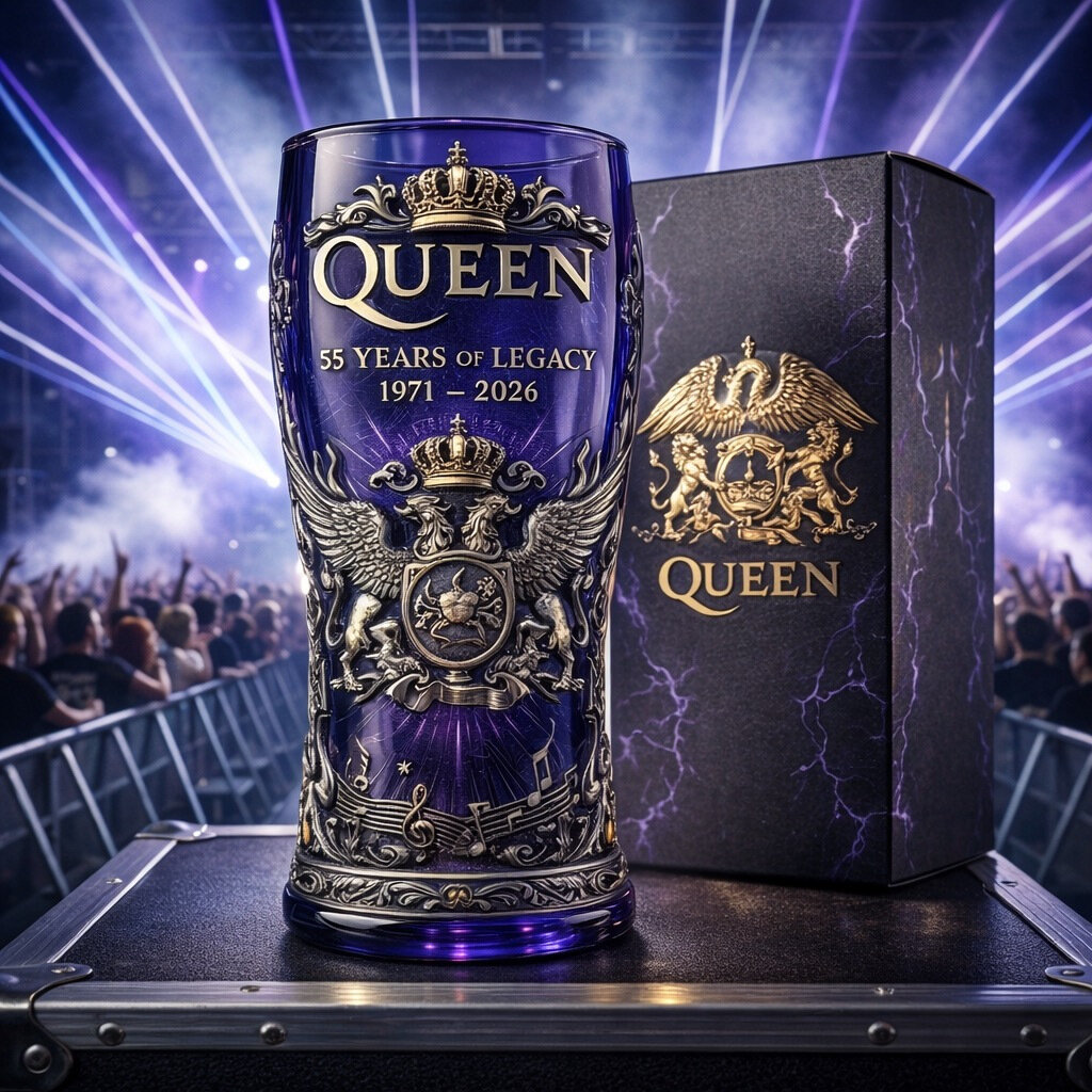 Пивная кружка в честь 55-летия королевы, Пинтовый пивной бокал, Цветное стекло