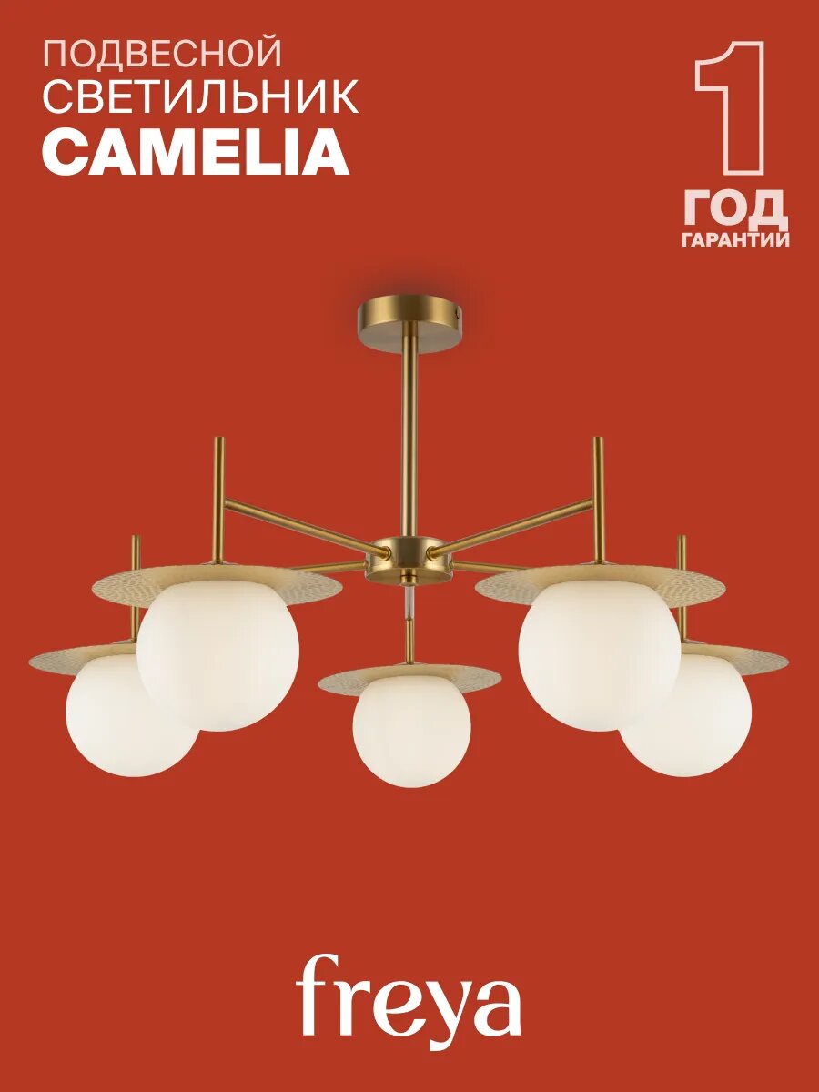 Подвесной светильник Freya FR5202PL-05BS Камелия, Цоколь E27, Мощность 60W
