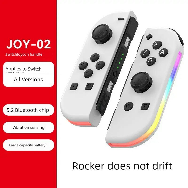 Контроллер Joy-Con для Nintendo Switch с RGB-подсветкой, Bluetooth 5.2 и тактильной обратной связью - Белый