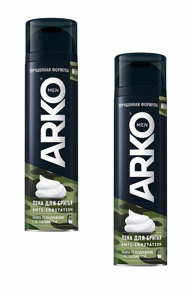 Пена Arko Men для бритья Anti-Irritation, 200мл 2шт
