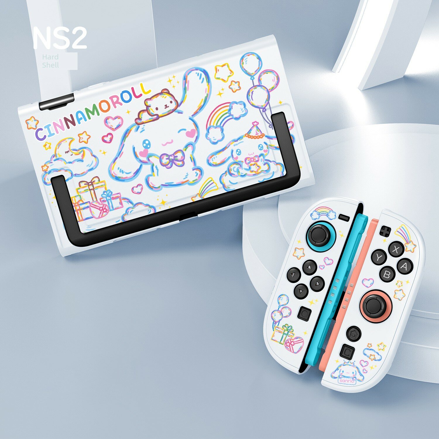 Белый защитный чехол для Nintendo Switch 2 с граффити Синамон Дог, прочный корпус для консоли