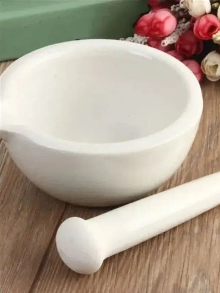 Ступка с пестиком Фарфор для специй Белый цвет 1 шт