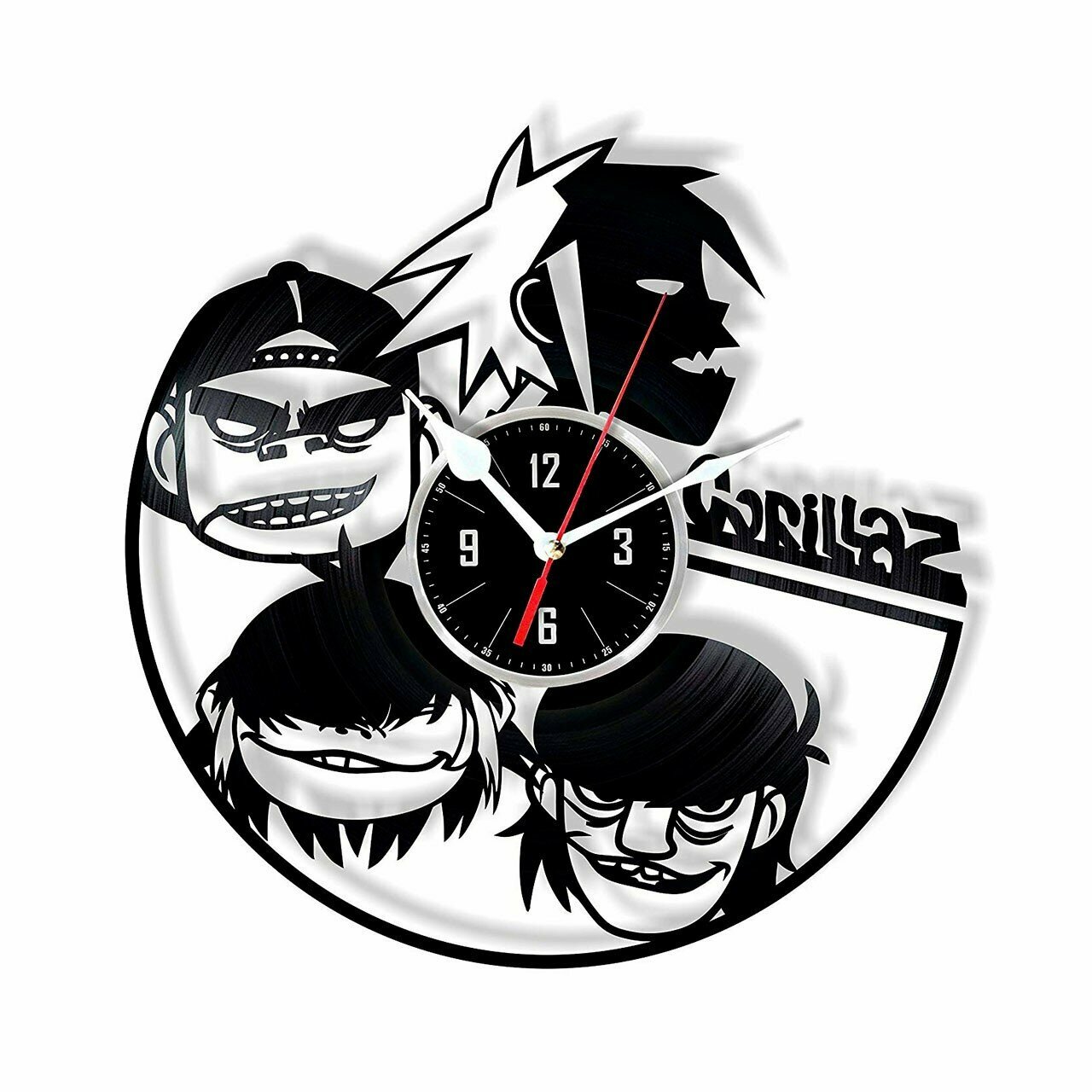 Часы из виниловой пластинки (c) VinylLab Gorillaz, диаметр 30 см