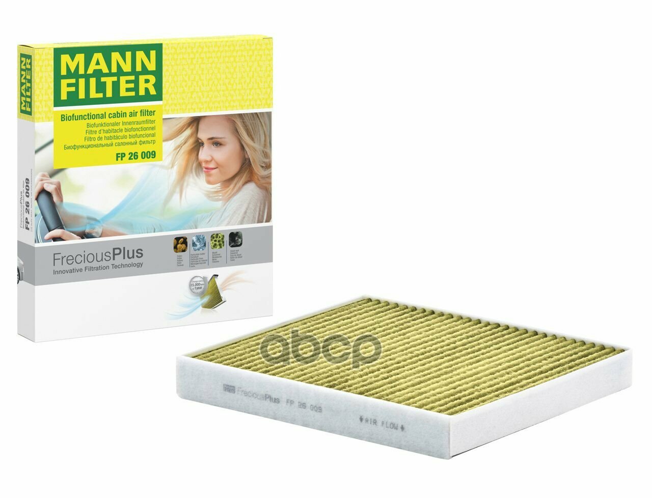 100% оригинал фильтр салона антибактериальный MANN-FILTER арт. FP26009