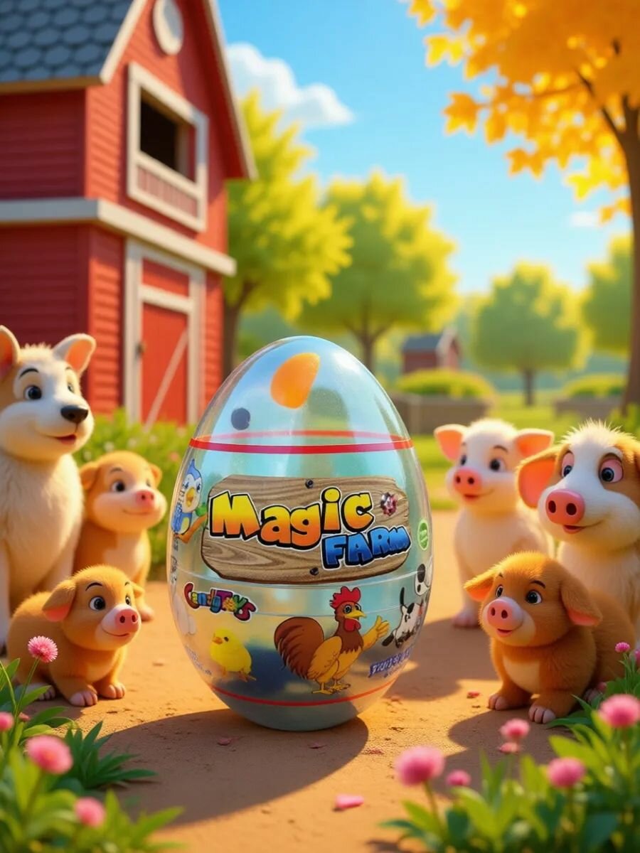 Яйцо Magic Farm с игрушкой и драже сахарное 1шт